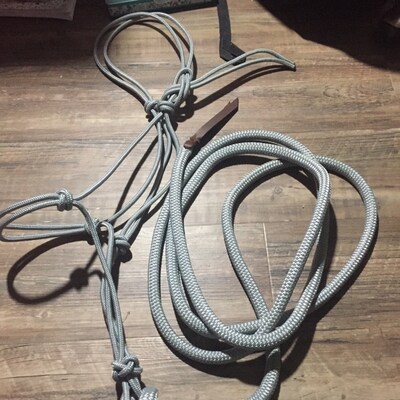 Custom Rope Halter & 12 Foot Attached Lead Rope, Yacht Rope Halter ...