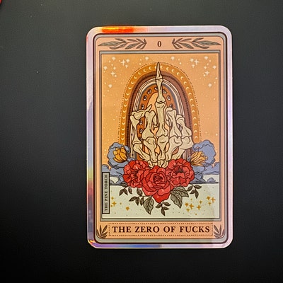 The Cheese Fries Tarot Card Holographic Sticker, Fries Tarot Card ...