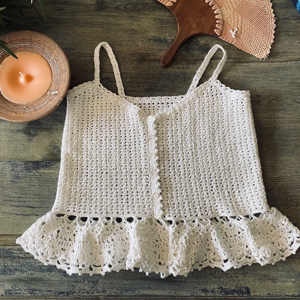 Summertime Vintage Crochet Top Pattern | Crochet Tank Top Pattern ...