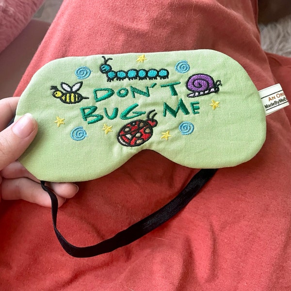 Embroidered Sleep Mask, Bugs Design, Handmade Eye Mask - Etsy