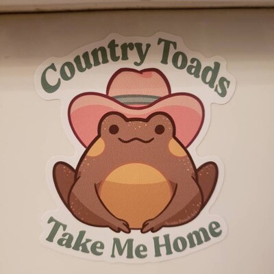 Country Toad Vinyl Sticker - Etsy