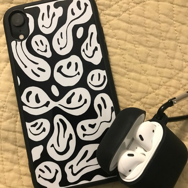 Trippy Melting Smiley Face iPhone Case Dripping Phone Case - Etsy