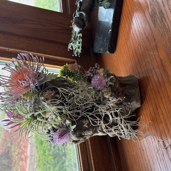 Tall Skinny Concrete Tree Stump Planter - Etsy