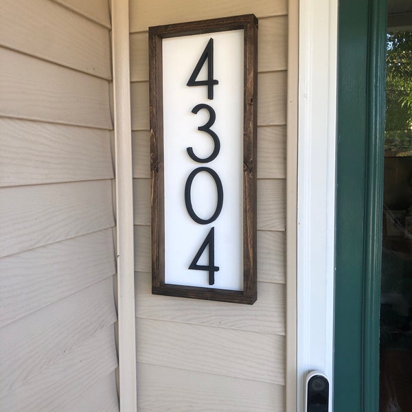 Vertical Address Sign + Wood Address Home Sign + Wooden Farmhouse ...