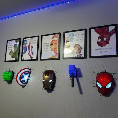 8 Superhero Wall Art, Superheroes Poster, Set of Nursery Prints, Boys ...