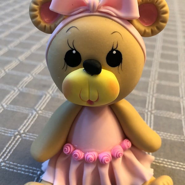 Teddy Bear Cake Topper, Pink Teddy Bear, Teddy Bear Birthday, Blue Bear ...