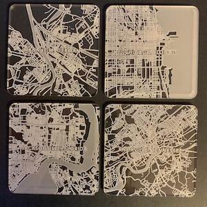 Custom Street Map Acrylic Coasters set of 4 - Etsy