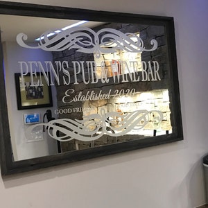 Custom Bar Mirror|large Mirror|personalized Bar Mirror|farmhouse Decor ...