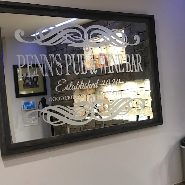 Custom Bar Mirror|large Mirror|personalized Bar Mirror|farmhouse Decor ...