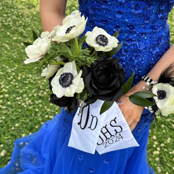 School Bouquet Sash, Prom, 4 Inch Wide, Homecoming, Graduation, Floral ...