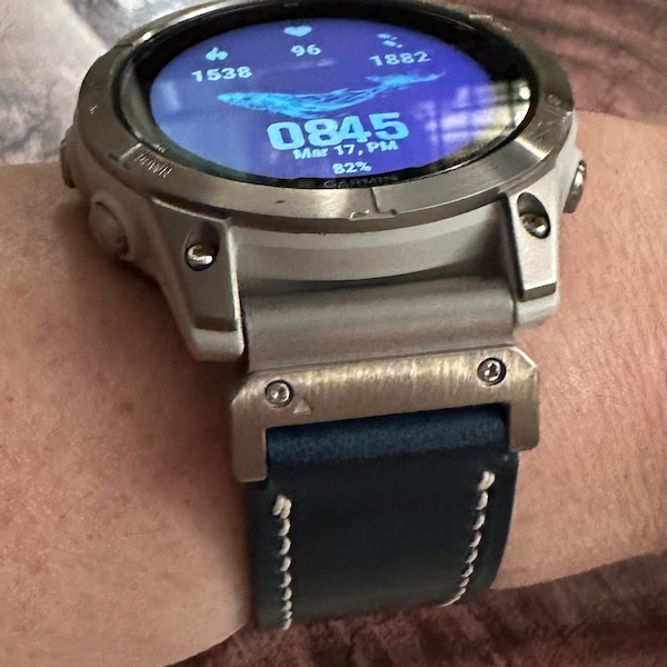 Garmin Leather Watch Strap Garmin Qwikfit Personalised Band | Fenix 5 ...