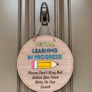 Virtual Learning in Progress Door Sign Homeschool Decor Door - Etsy