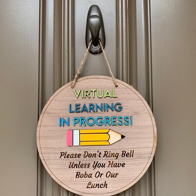 Virtual Learning in Progress Door Sign Homeschool Decor Door - Etsy