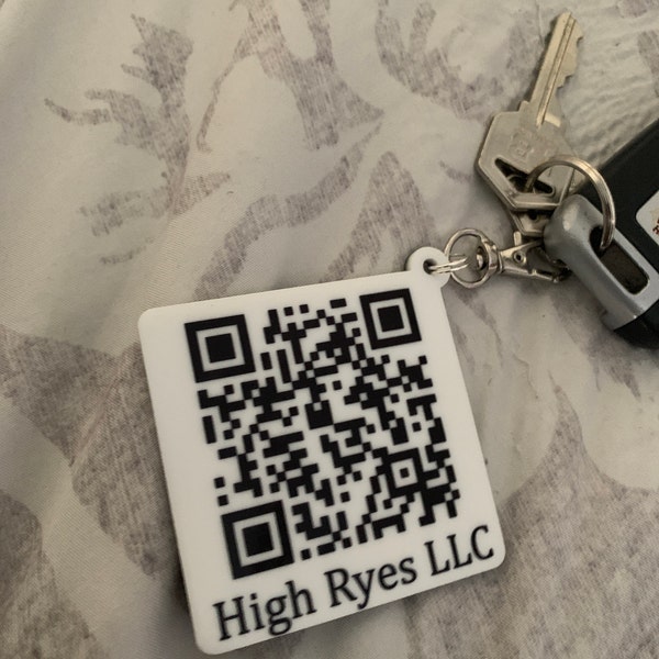 Acrylic QR Code Keychain: Scannable Business Card - Etsy