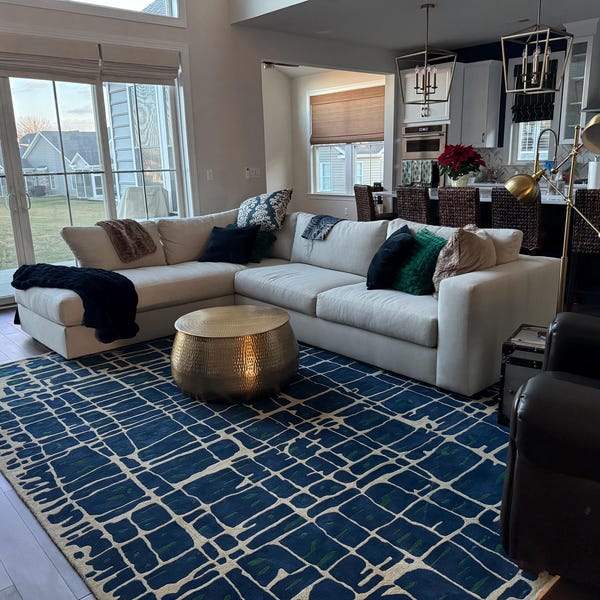 Ivory Beige Color Minimalist Modern Abstract Handmade Textured Woolen ...