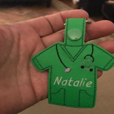 Doctor Lab Coat Key Fob Snap Tab Embroidery Design 4X4 Size - Etsy