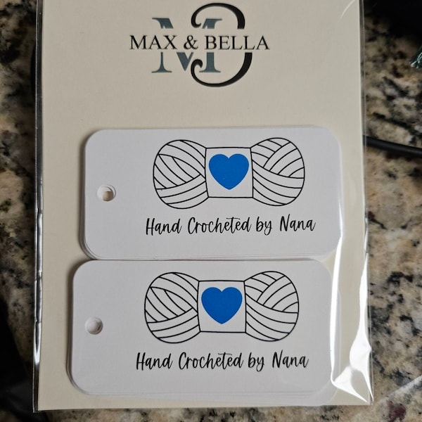 Crocheted Yarn Personalized Gift Tags, Handmade With Love Tags, Etsy ...