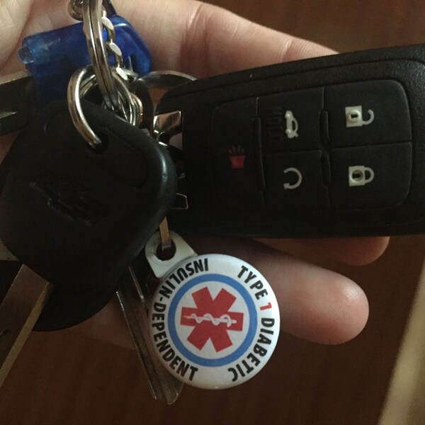 Diabetic Diabetes Medical Alert Keychain Fob Charm Zipper Pull | Type 1 ...