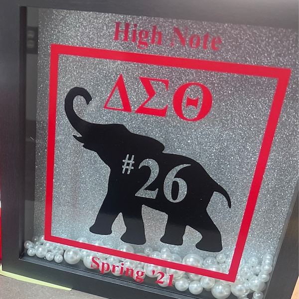 The **ORIGINAL** Personalized Elephant Shadow Box - Delta Sigma Theta ...