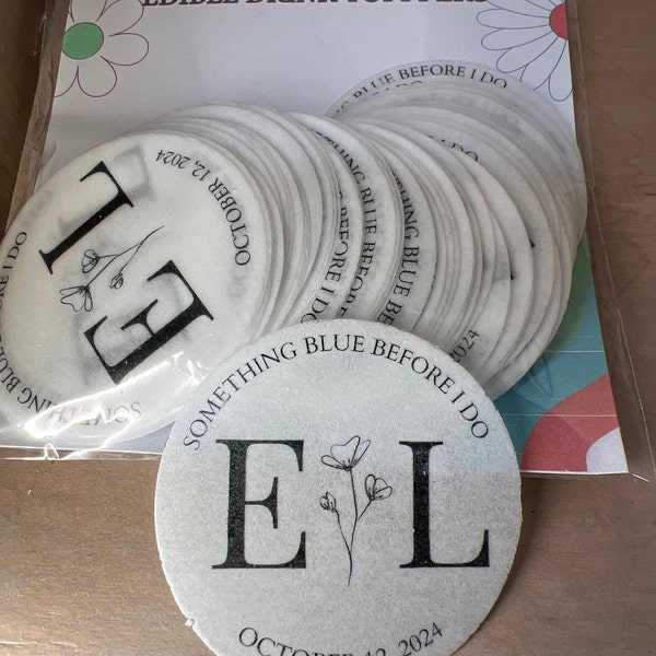 50 Personalized Edible Cocktail Drink and Cupcake Topper Garnish Discs ...