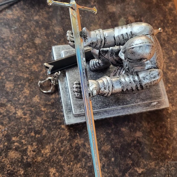 Metal Retro Knight Sword Keychain,tiny,small Replica,keychain Pendant ...