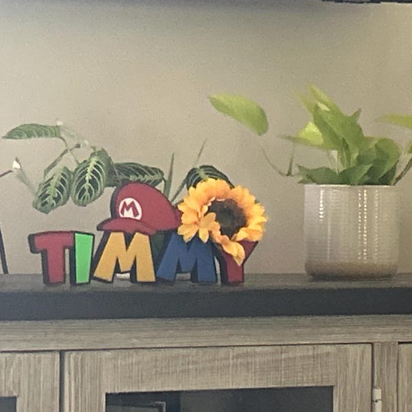 Custom Mario Name Sign Plate for Nursery Kids Room Game Room Mario ...