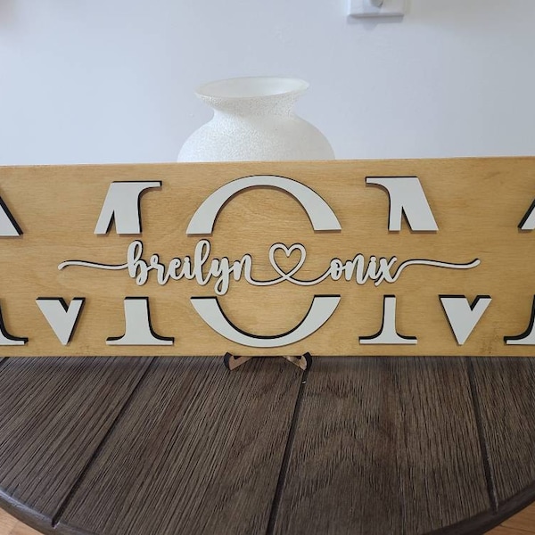 3D Personalized Mom Sign With Children Name| Personalized Mother's Day ...