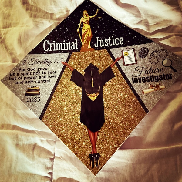 Graduation Cap Topper Label/criminal Justice Major/ Future FBI - Etsy