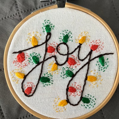 Embroidery Pattern CHRISTMAS LIGHTS, Hoop Art Embroidery PDF Pattern ...