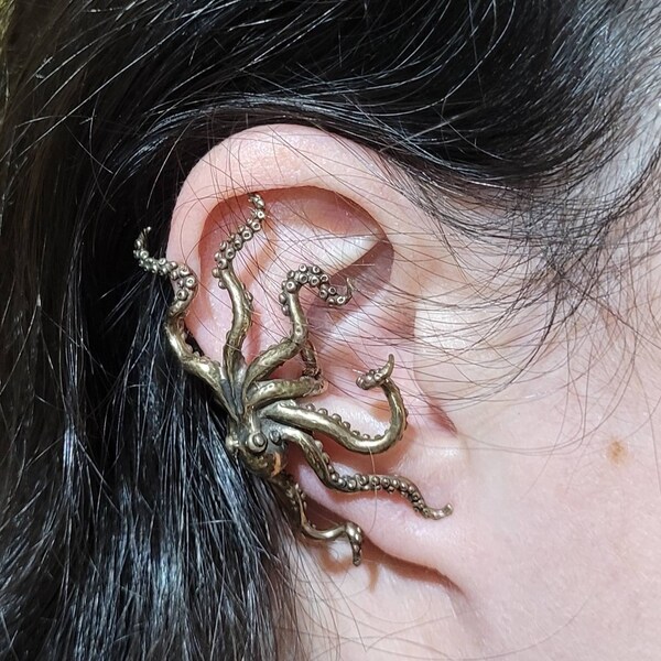 Bronze Octopus Ear Cuff Octopus Earring Octopus Jewelry Tentacle ...