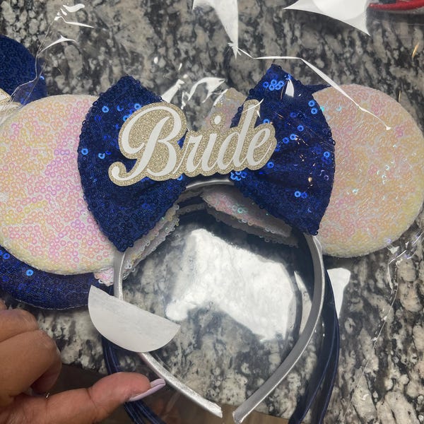 Minnie Mouse Ears, Wedding Ears for Adults and Kids, Bride Minnie Mouse ...