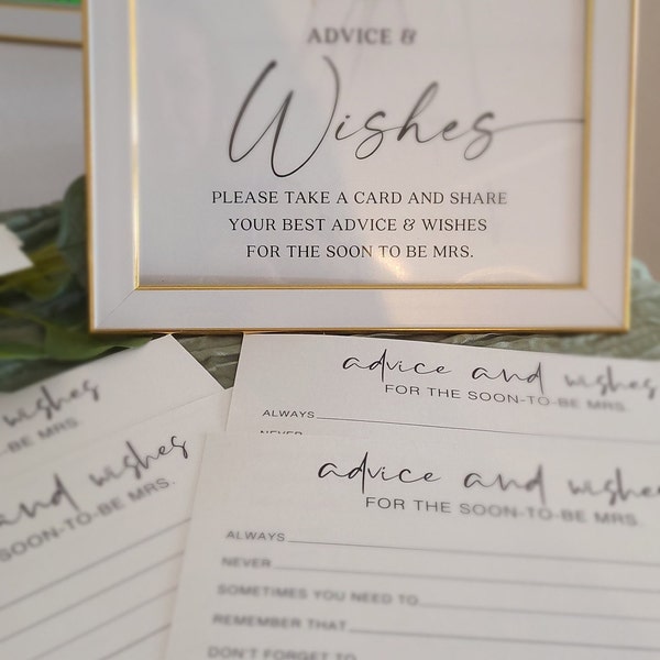 Advice and Wishes for the Bride Template, Advice for the Soon to Be Mrs ...