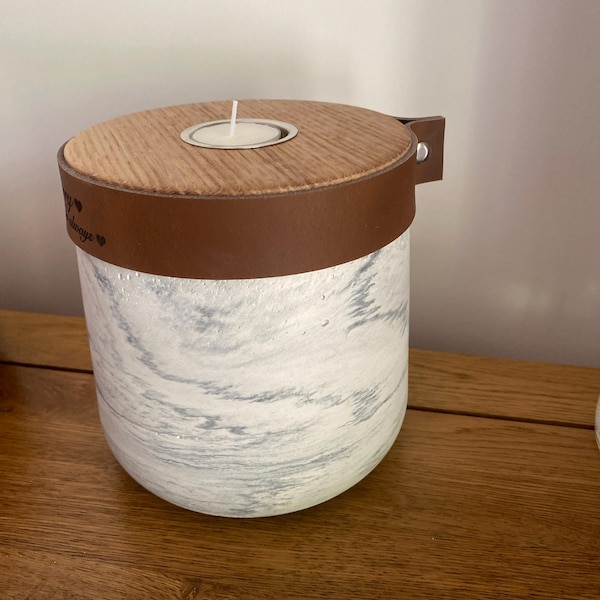 Human Urn for Cremation Ashes, Small Size Urn, Modern Candle Urn, White ...