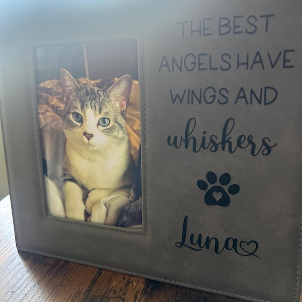 Personalized Cat Picture Frame Engraved, Cat Memorial Gift ...