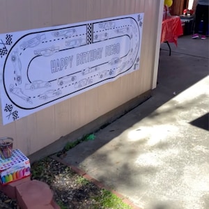 Race Car Coloring Table Runner, Race Cars Birthday Coloring Page, Cars ...