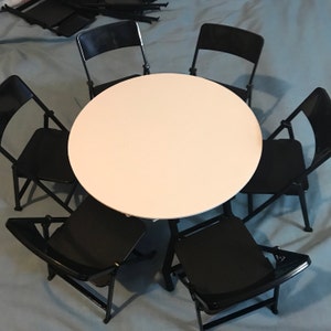 1:6 Scale Round Folding Card Table 3D Printed Miniature Prop Action ...