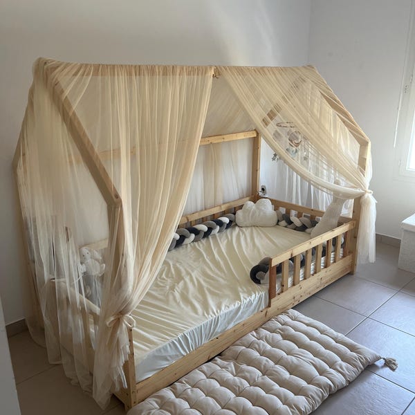 Honey Foam Montessori Bed Canopy, Kids Bed Canopy, Montessori Bed ...