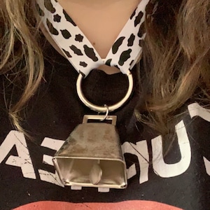Cowprint Cowbell O Ring Choker Collar - Etsy