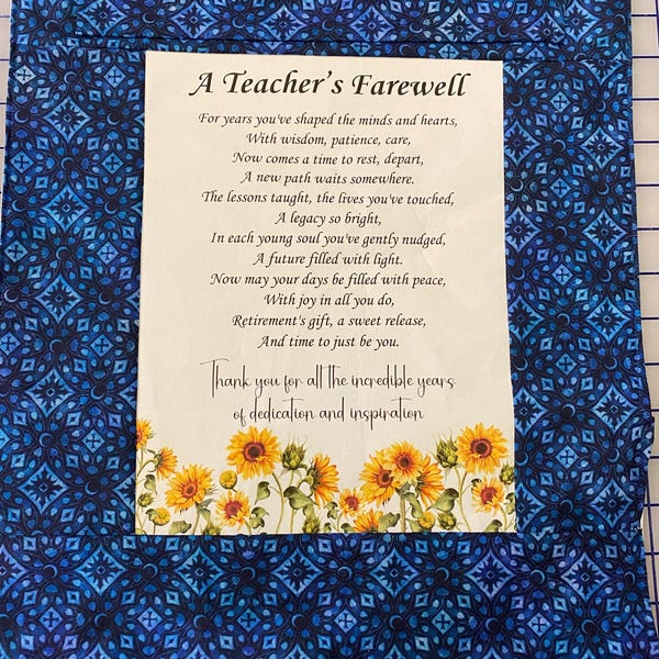 Teacher Retirement Poem Art Print: Farewell Gift (digital Download) - Etsy