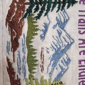 Forest Pine Trees and Mountains Lake Embroidery Design. Machine ...