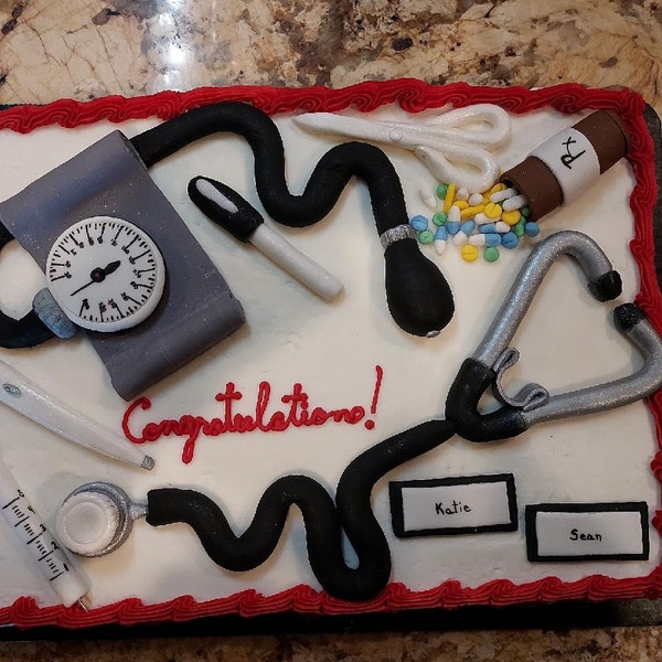 Fondant Medical Cake Topper: Stethoscope Cake Decoration, Doctor ...