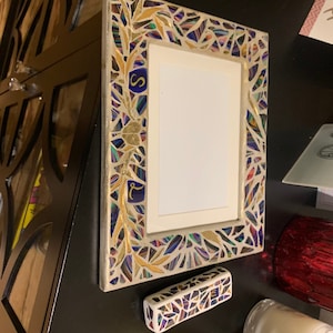 Chuppah Glass Shards Mosaic Picture Frame Jewish Wedding Glass Picture ...