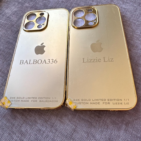 3-D Gold Plated Over Brass Snake Figured Custom iPhone Case With ...