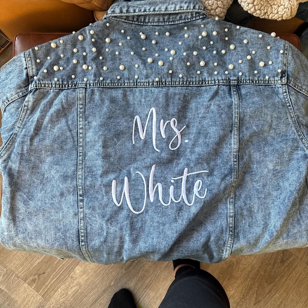 Bride Jean Jacket, Personalized Bridal Jean Jacket, Bride Denim Jacket ...