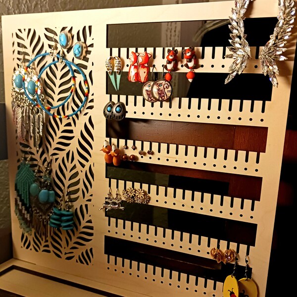 Large Earring Holder With Ring Tray: Personalized Gift - Etsy