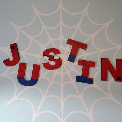 Spider-man 6 or 8 Hand Painted Wood Letters - Etsy
