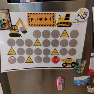 Construction Reward Chart | Potty Training Chart Boy | Sticker Chart ...