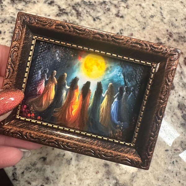 Dollhouse Art Creepy Mini Painting Halloween Miniature Picture Framed ...
