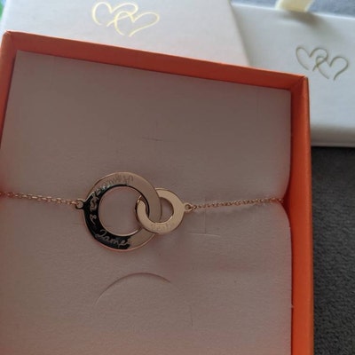 Personalized Intertwined Necklace Merci Maman Hand-engraved Linked ...