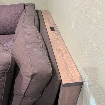 Customizable Narrow Wood Powered Console Table for Behind the Couch ...